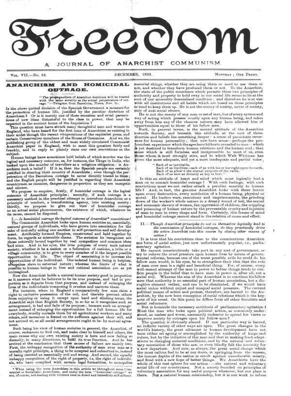 Freedom vol 7. no 83 (December 1893)